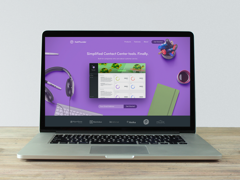 HubThunder - Landing Page by Fabien Laborie on Dribbble