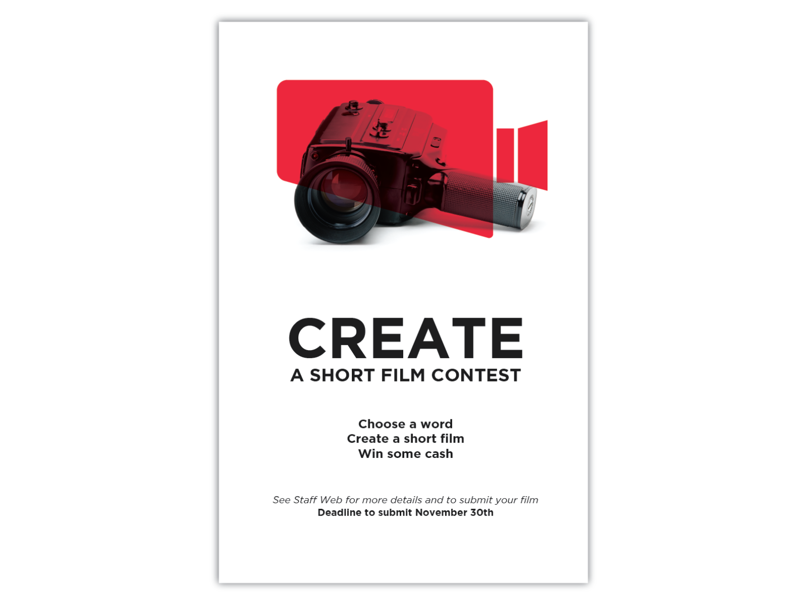 Create Film Contest Poster by Nathan Wilkinson on Dribbble