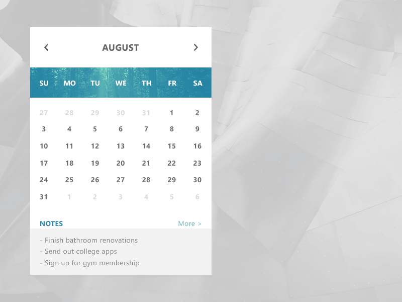 Calendar (Animated) by Christian Roy on Dribbble