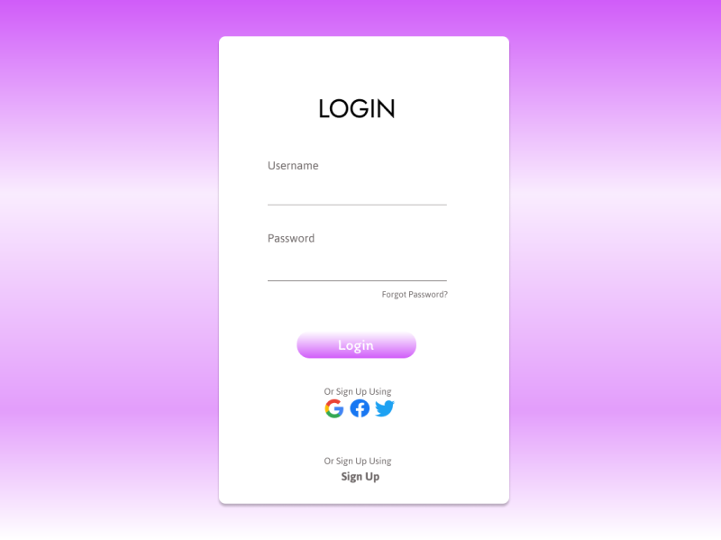 SignUp/Login Page using Figma by Nidhi Chauhan on Dribbble