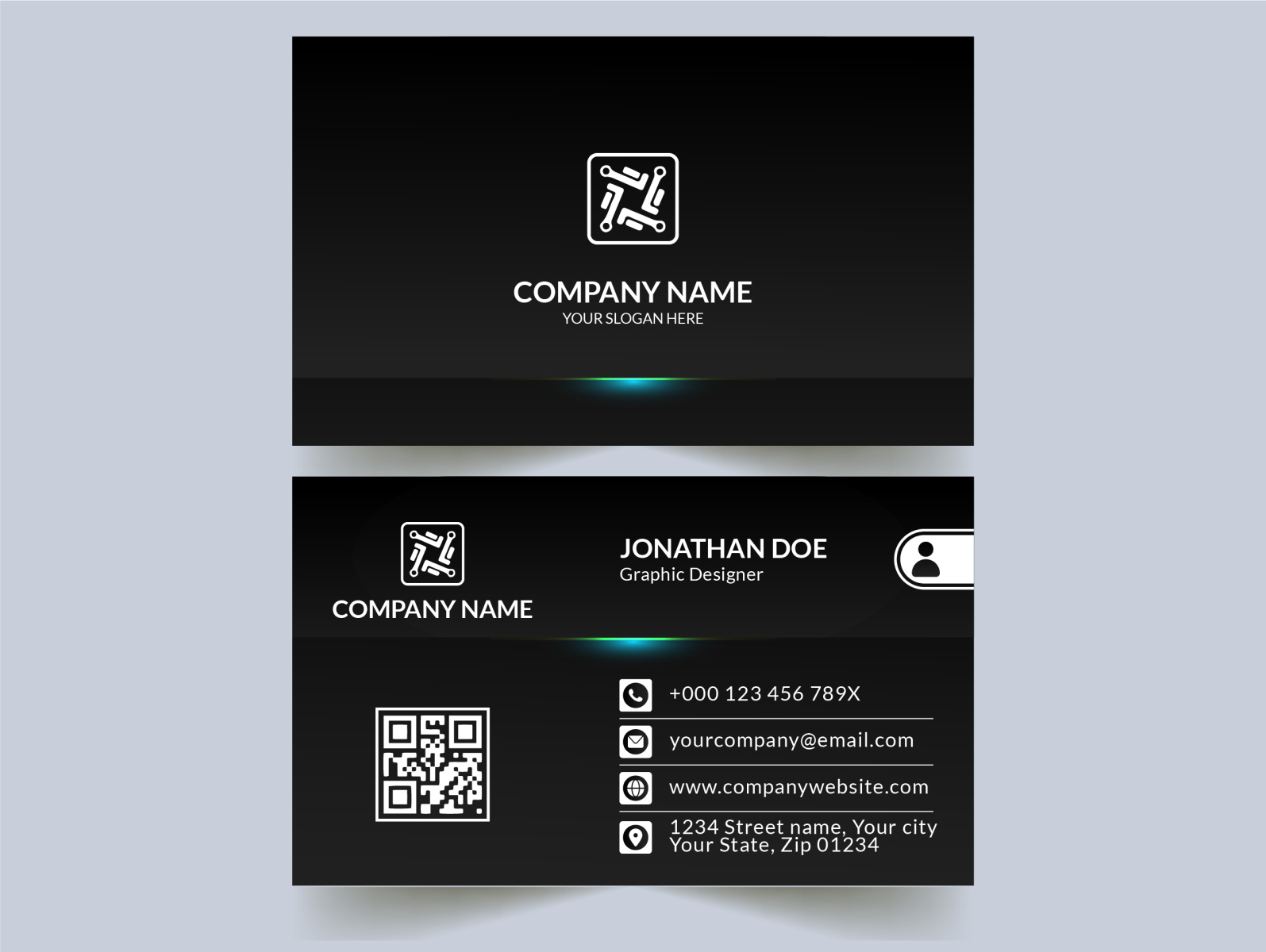 Company business card vector black by Impressionism Studio on Dribbble