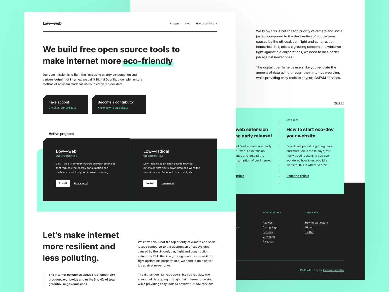 Low—web eco-built website by Pierre Ragois on Dribbble
