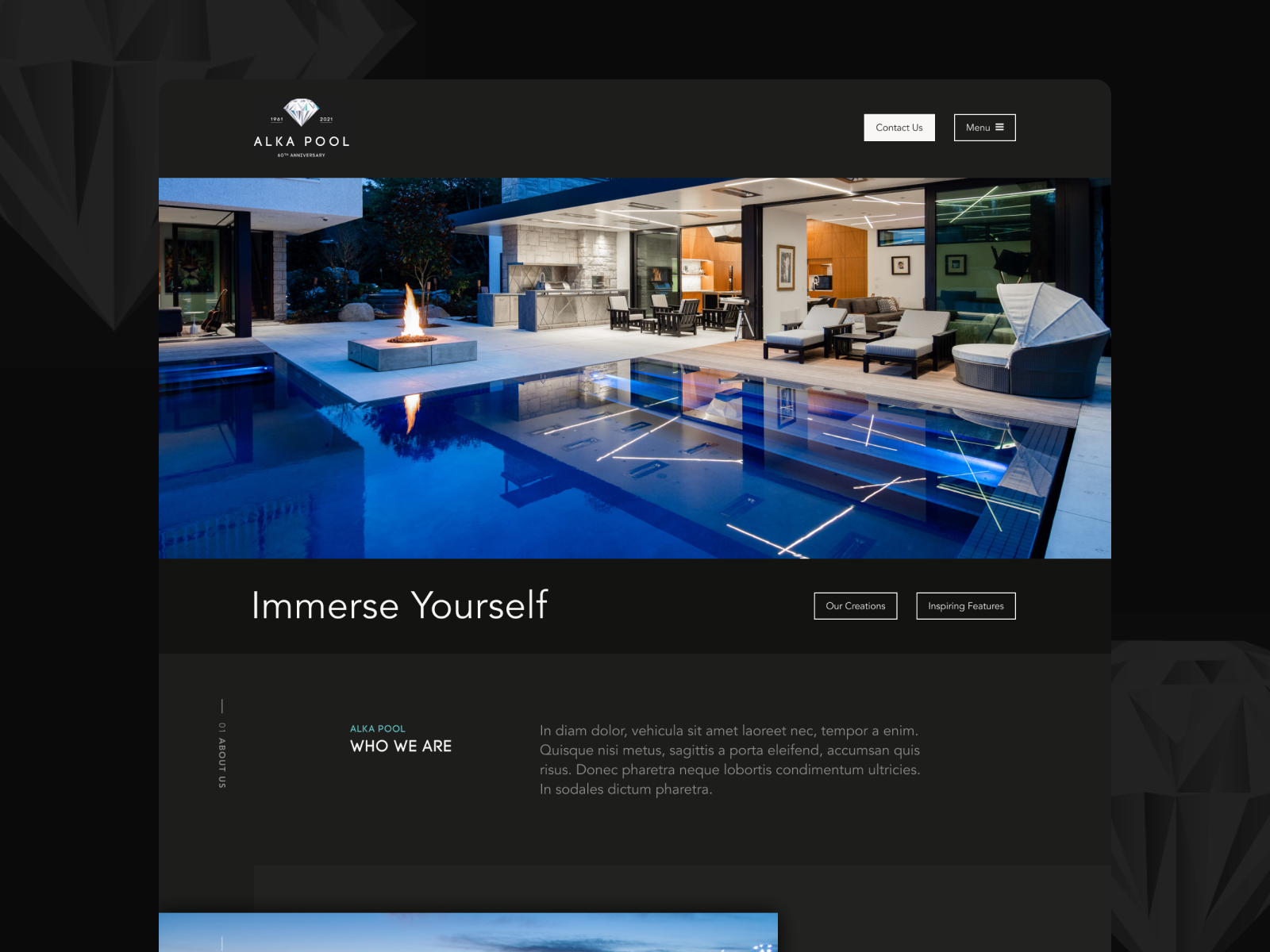 Swimming Pools Landing Page by George Wood on Dribbble