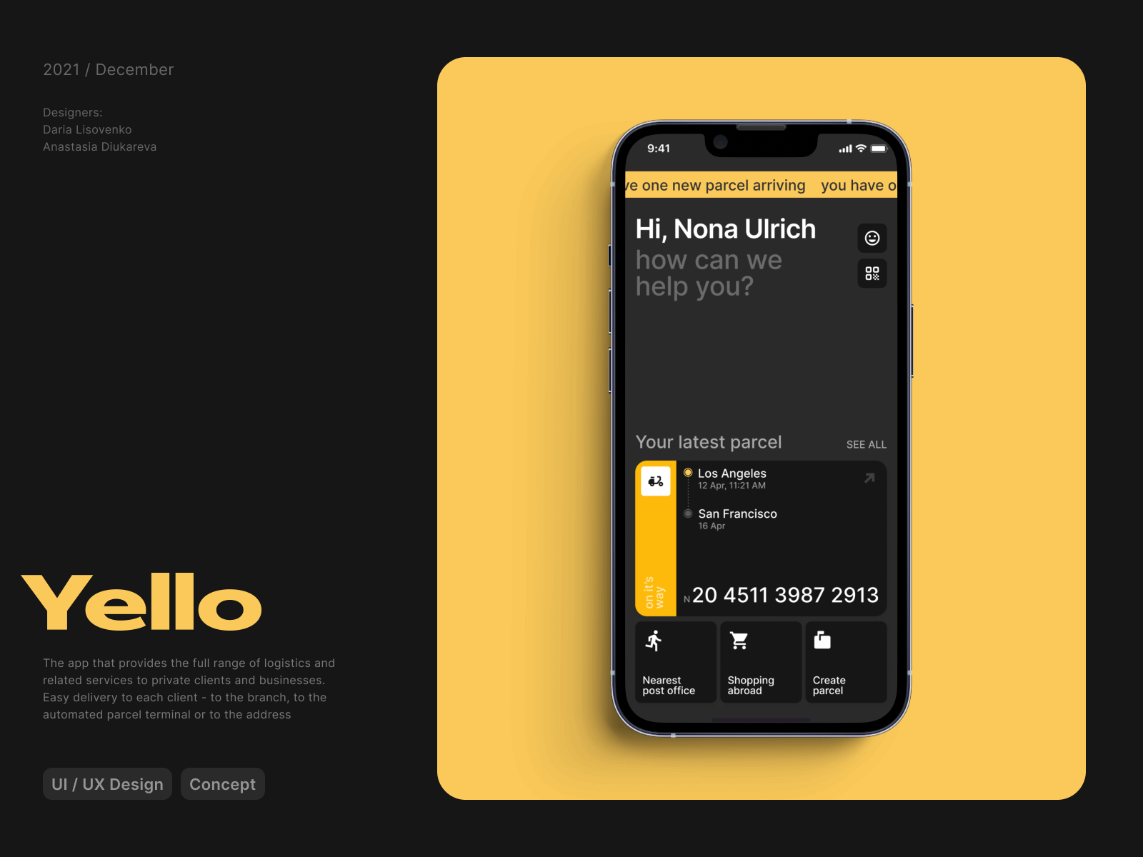 YELLO Mobile App – Main page by Anastasia on Dribbble