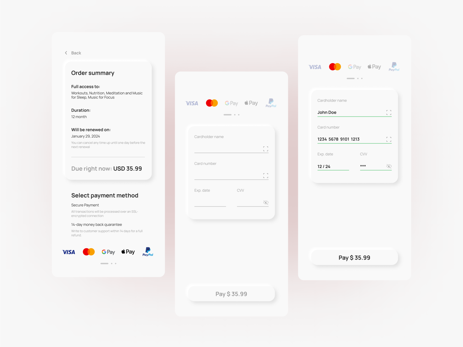 Daily UI #002 | Credit card checkout form by Viktoryia Kami on Dribbble