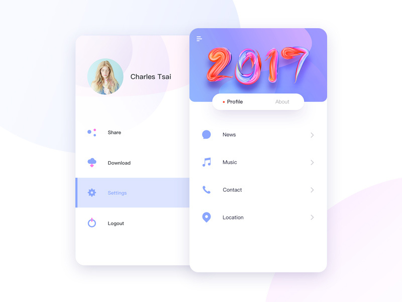 A personal center by Charles Tsai on Dribbble