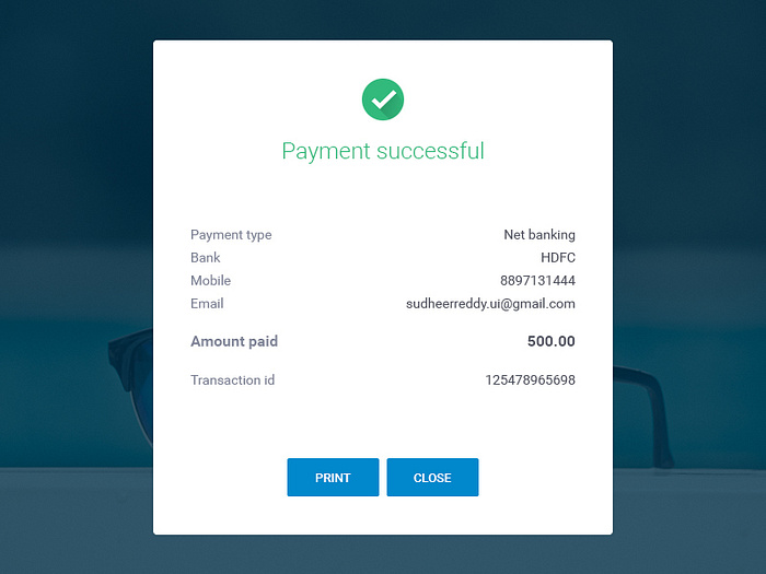 Payment successful ui by Venkat Sudheer Reddy on Dribbble