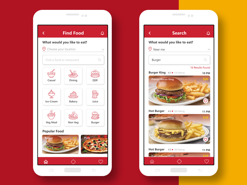 Food App Design by Girish Hegde on Dribbble