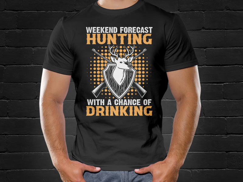 Weekend Forecast Hunting T-Shirt Design by Rashed Khan on Dribbble