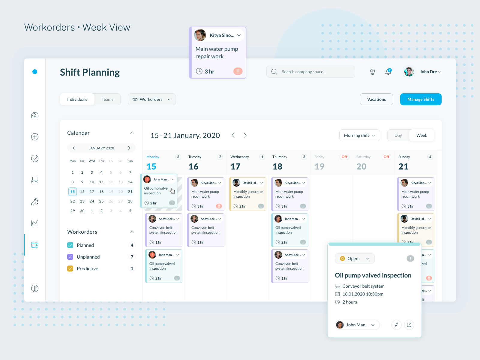 Shift planning feature concept for Connectavo by Ali Hassan on Dribbble