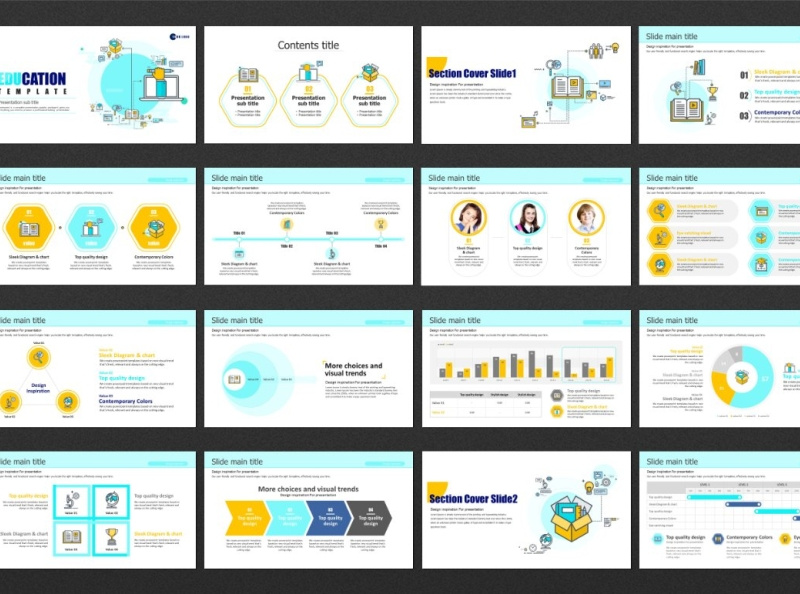 Education Icon PPT Template #2 by ZayKribooo on Dribbble