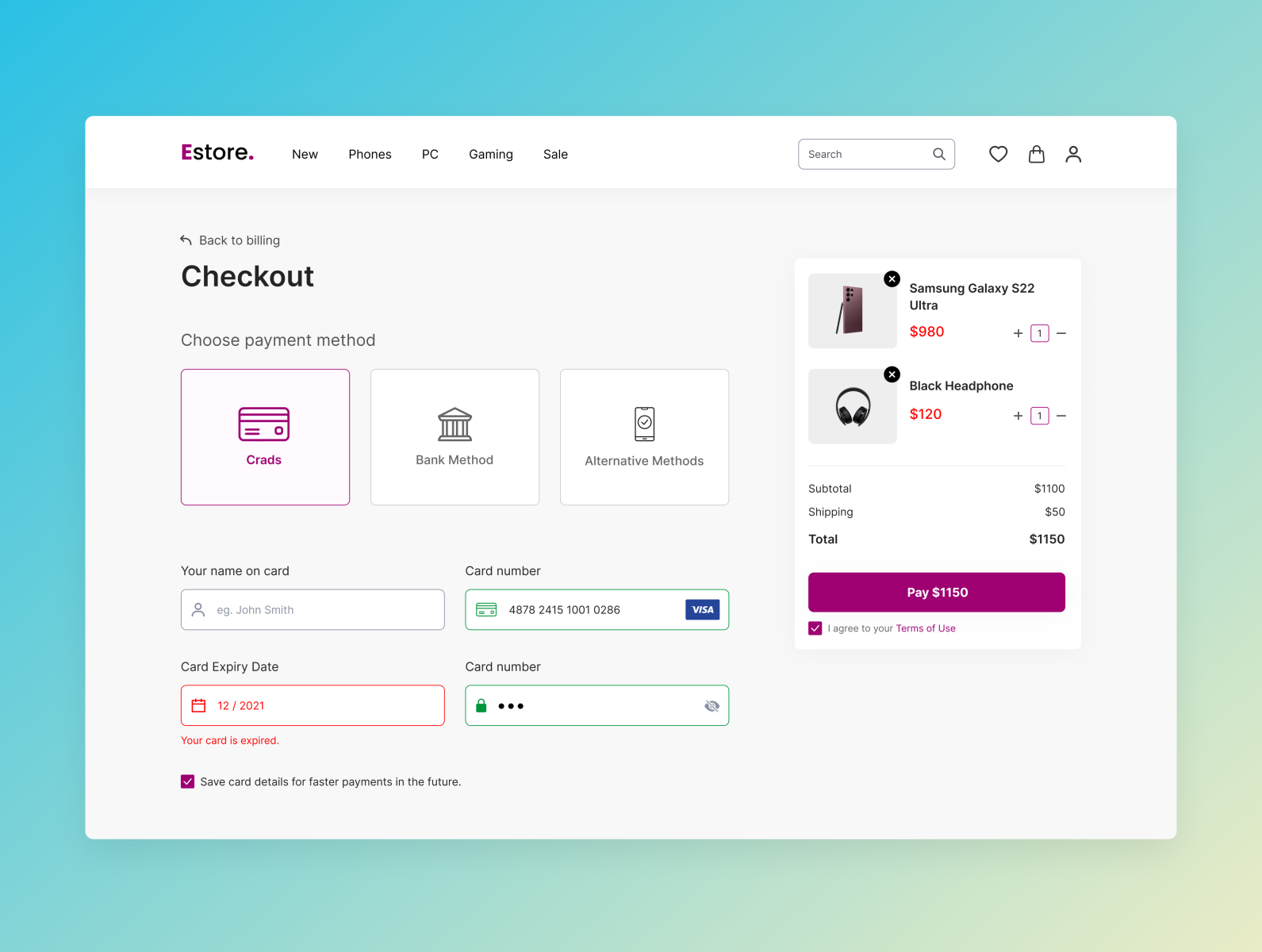 E-commerce Checkout Page by Mohamed Khaled on Dribbble