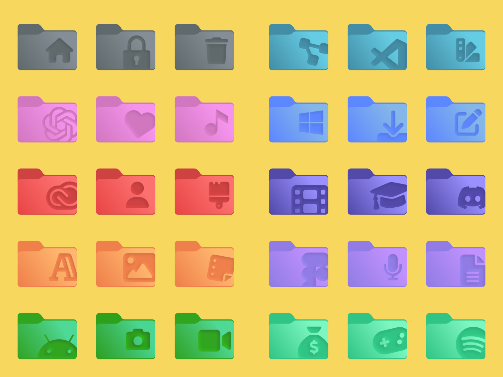 Windows 11 Folder Icons by keval on Dribbble