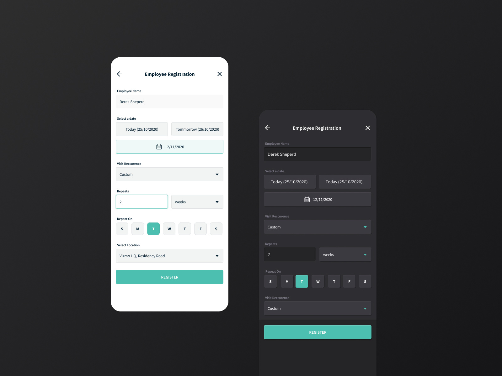Employee Registration - Form by Aswathi NM on Dribbble