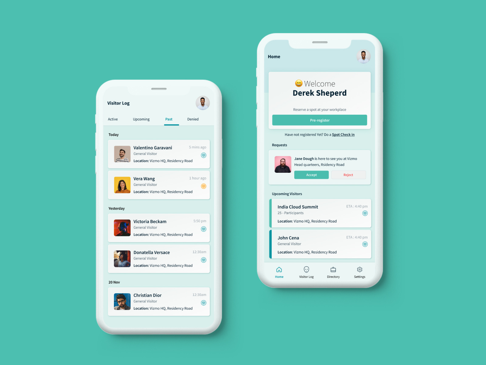 Visitor Management App Design by Aswathi NM on Dribbble