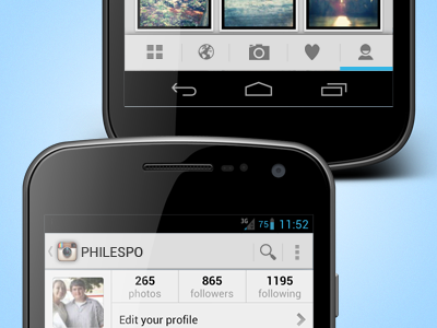 Holo Instagram for Android (Concept) by Phil Esposito on Dribbble