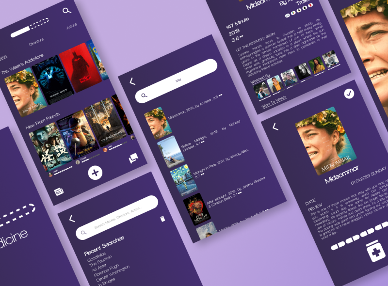 Addicine - Medicine For Cinema Addicts by Ömer Faruk Uzun on Dribbble