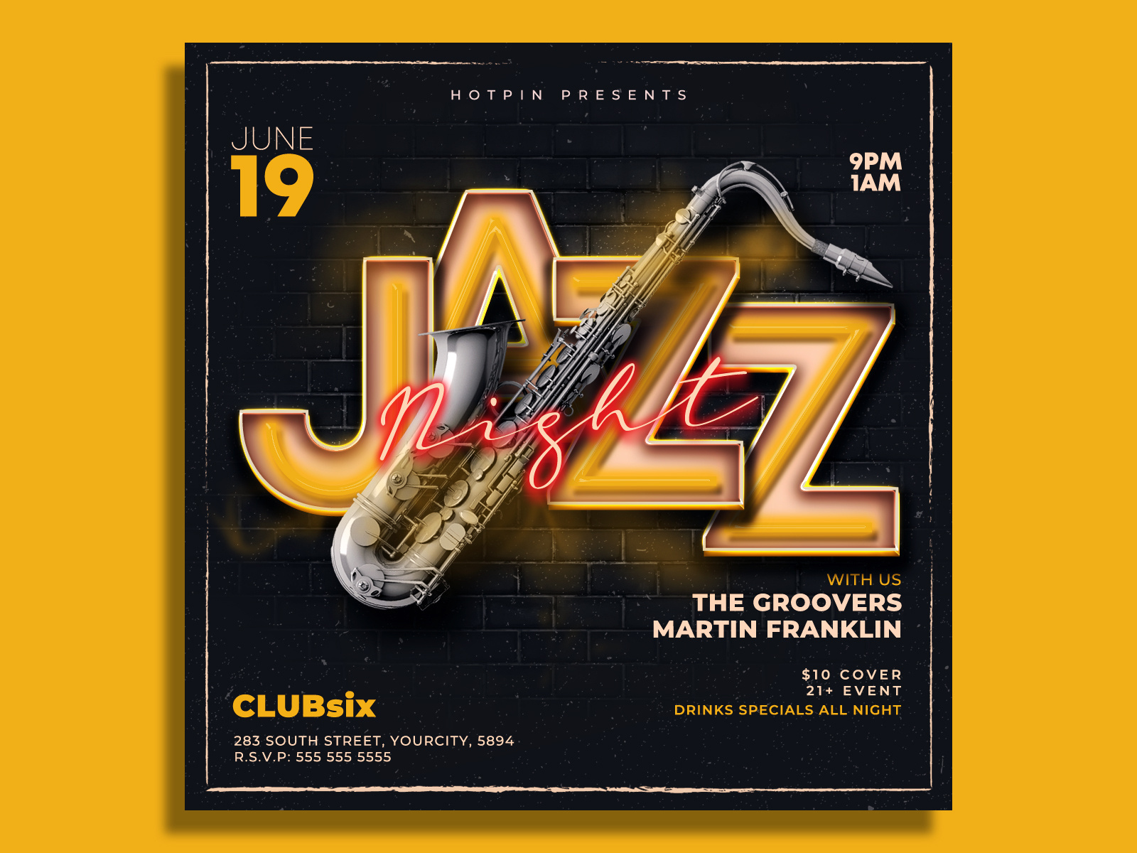 Jazz Flyer Template by Hotpin on Dribbble