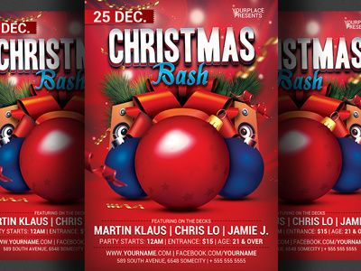 Christmas Bash Party Flyer Template by Hotpin on Dribbble