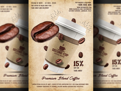 Coffee Shop Flyer Template by Hotpin on Dribbble