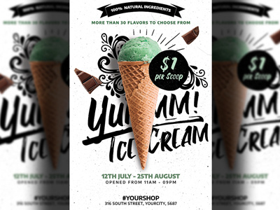 Dribbble - ice-cream-shop-flyer-poster-template.jpg by Hotpin
