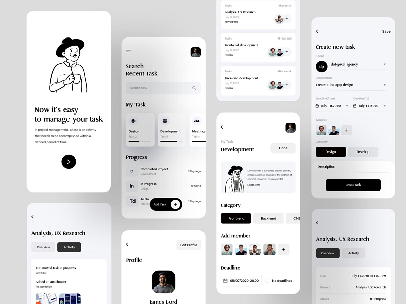 Task Management Mobile Application Design by Dotpixel Agency on Dribbble