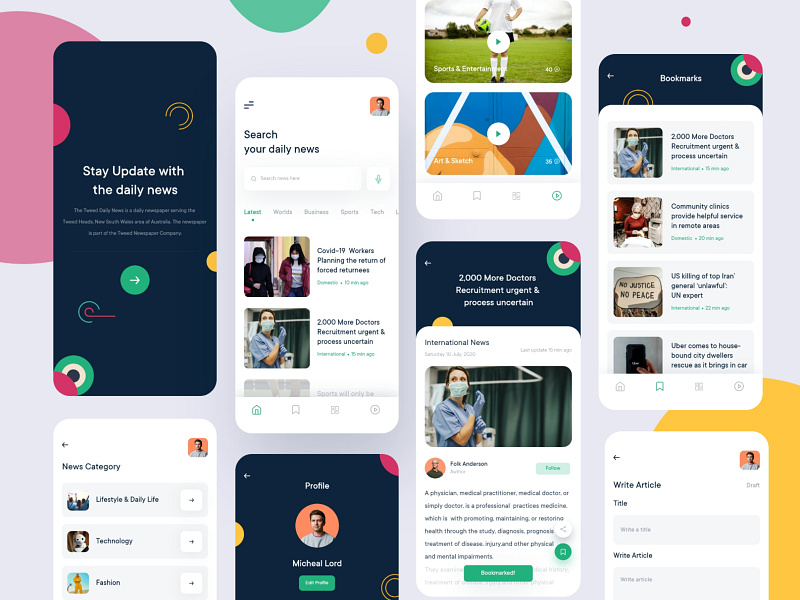 News Mobile Application Design by Dotpixel Agency on Dribbble