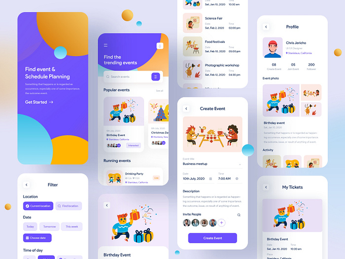 Event Management Mobile Application Design by Dotpixel Agency on Dribbble
