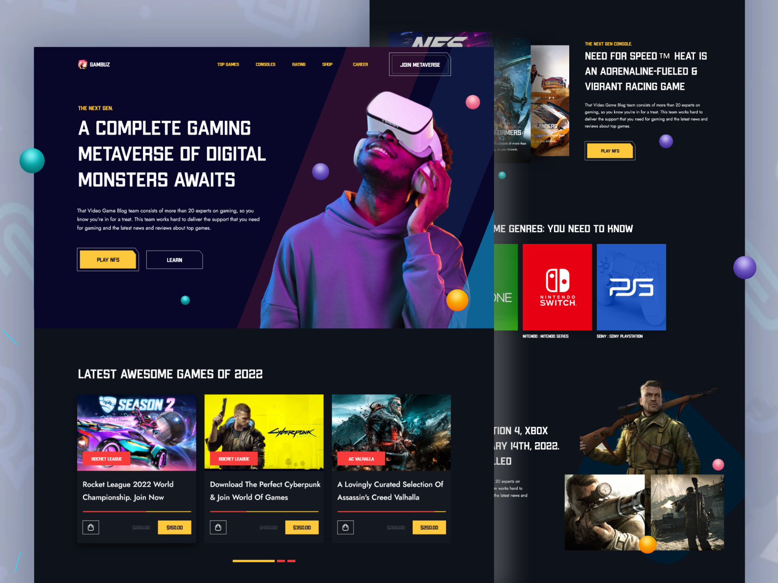 Gambuz - Game Shop Landing Page by Dotpixel Agency on Dribbble