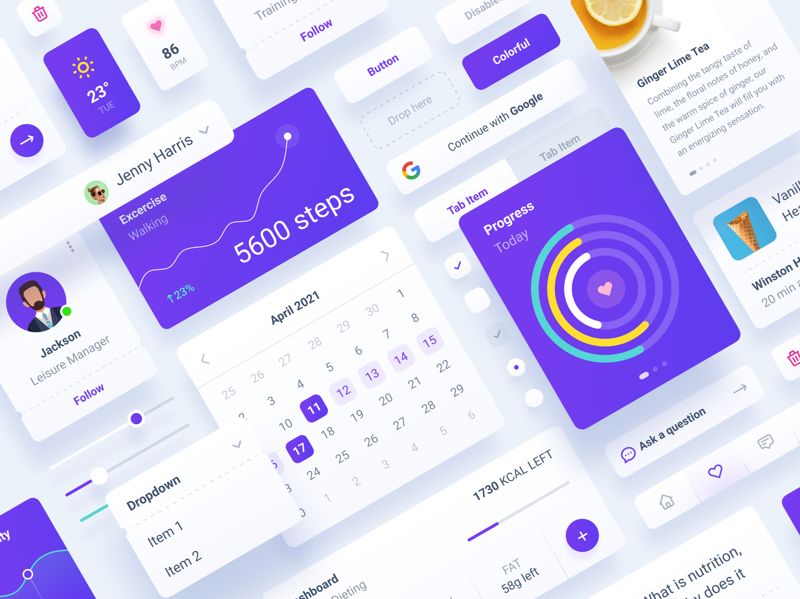 Health Dashboard UI Kit by Voicu Apostol on Dribbble