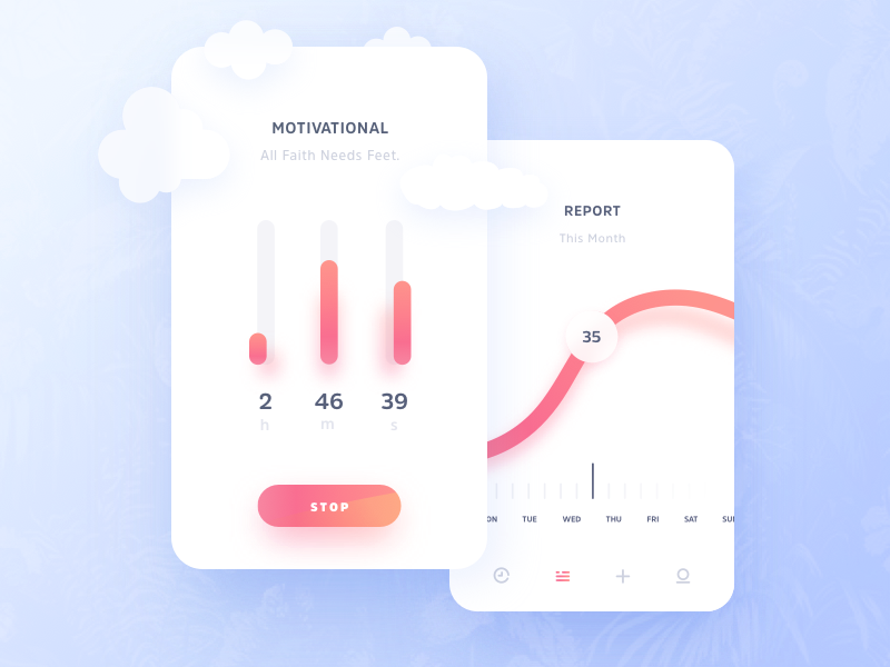 Time Tracker App With Stats by Voicu Apostol on Dribbble