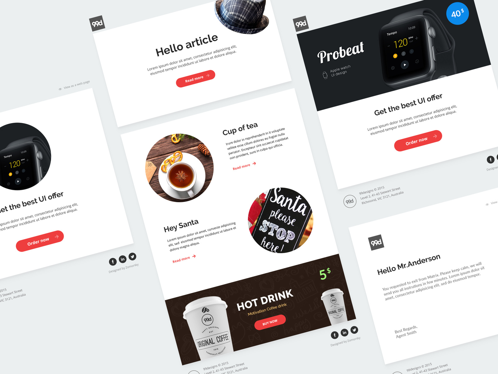 Email Templates by Alexandr Nohrin on Dribbble