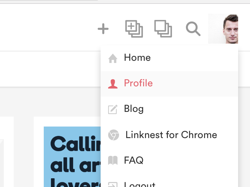 Profile menu by Urban Sandén on Dribbble