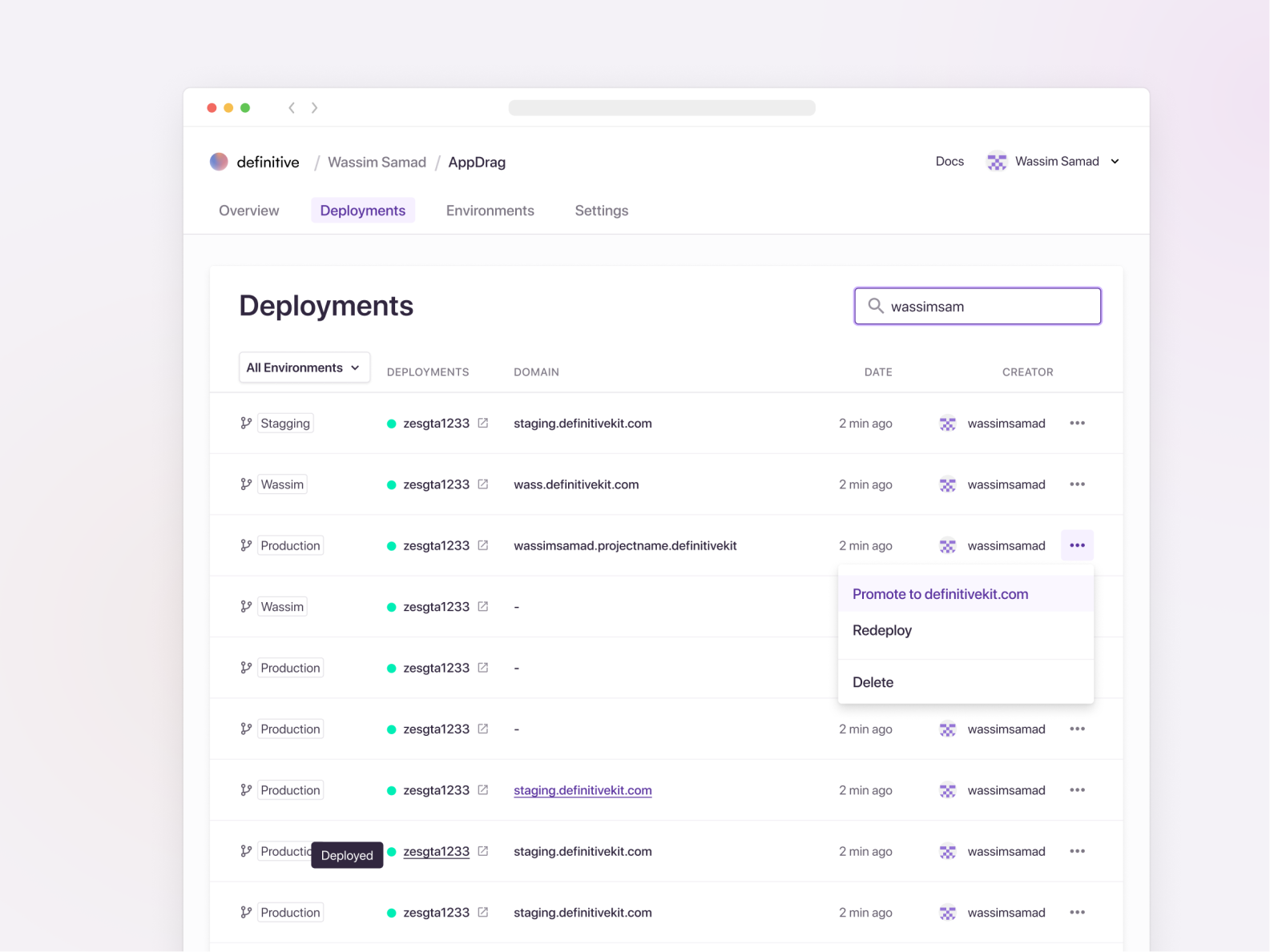 Deployment Dashboard by Grégoire Démogé on Dribbble