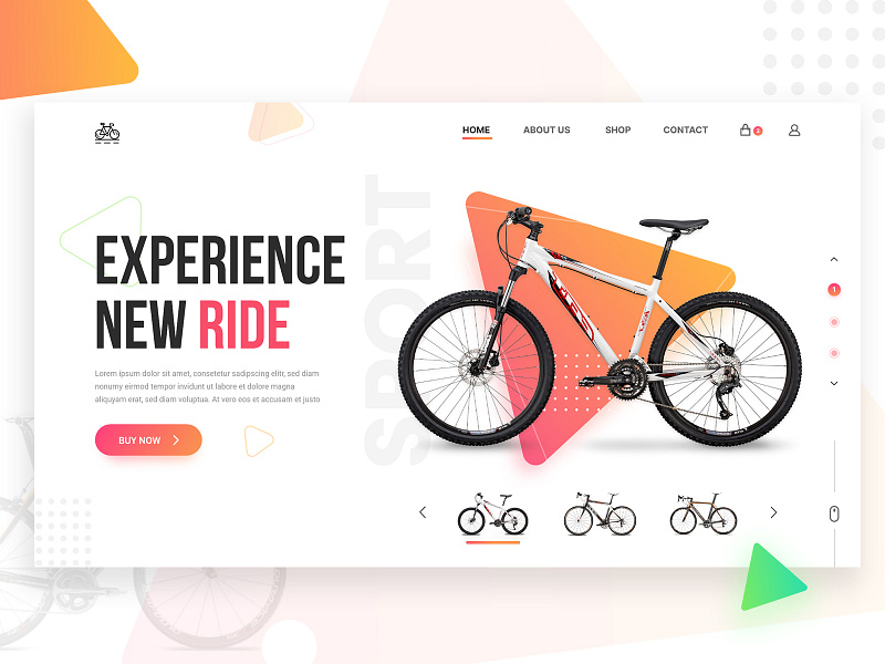 Bicycle Store - Web Header by Sufi Ahmed Hamim on Dribbble
