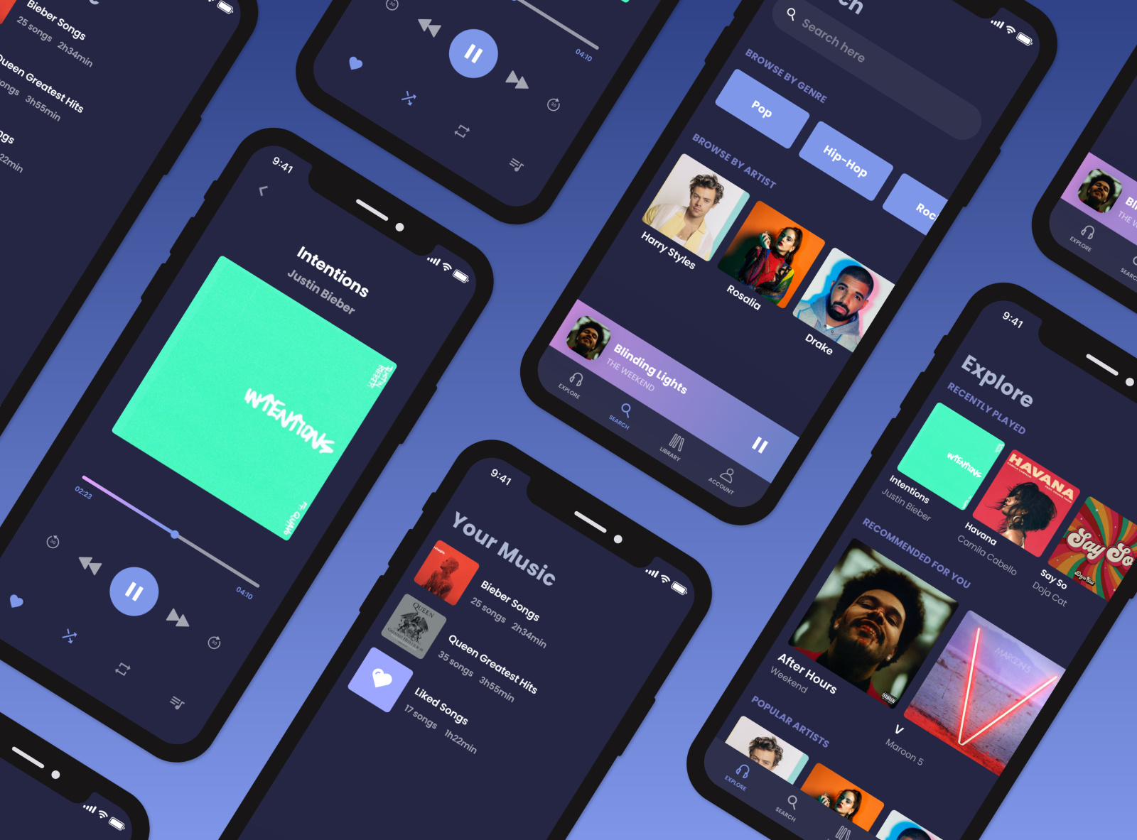 Music App Dark UI by Ksenija Mihic on Dribbble
