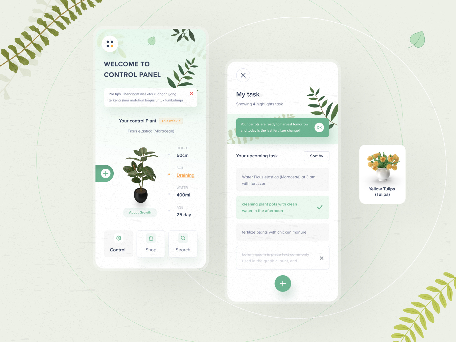 Plant panels Apps by M Rizky Edriansyah on Dribbble