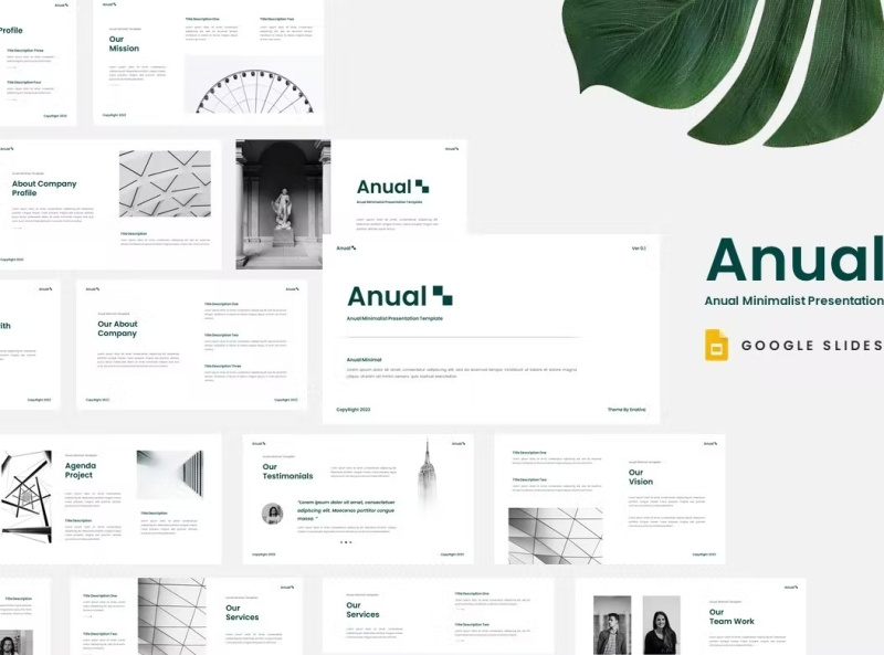 Anual - Minimalist Google Slides Template by Enative on Dribbble