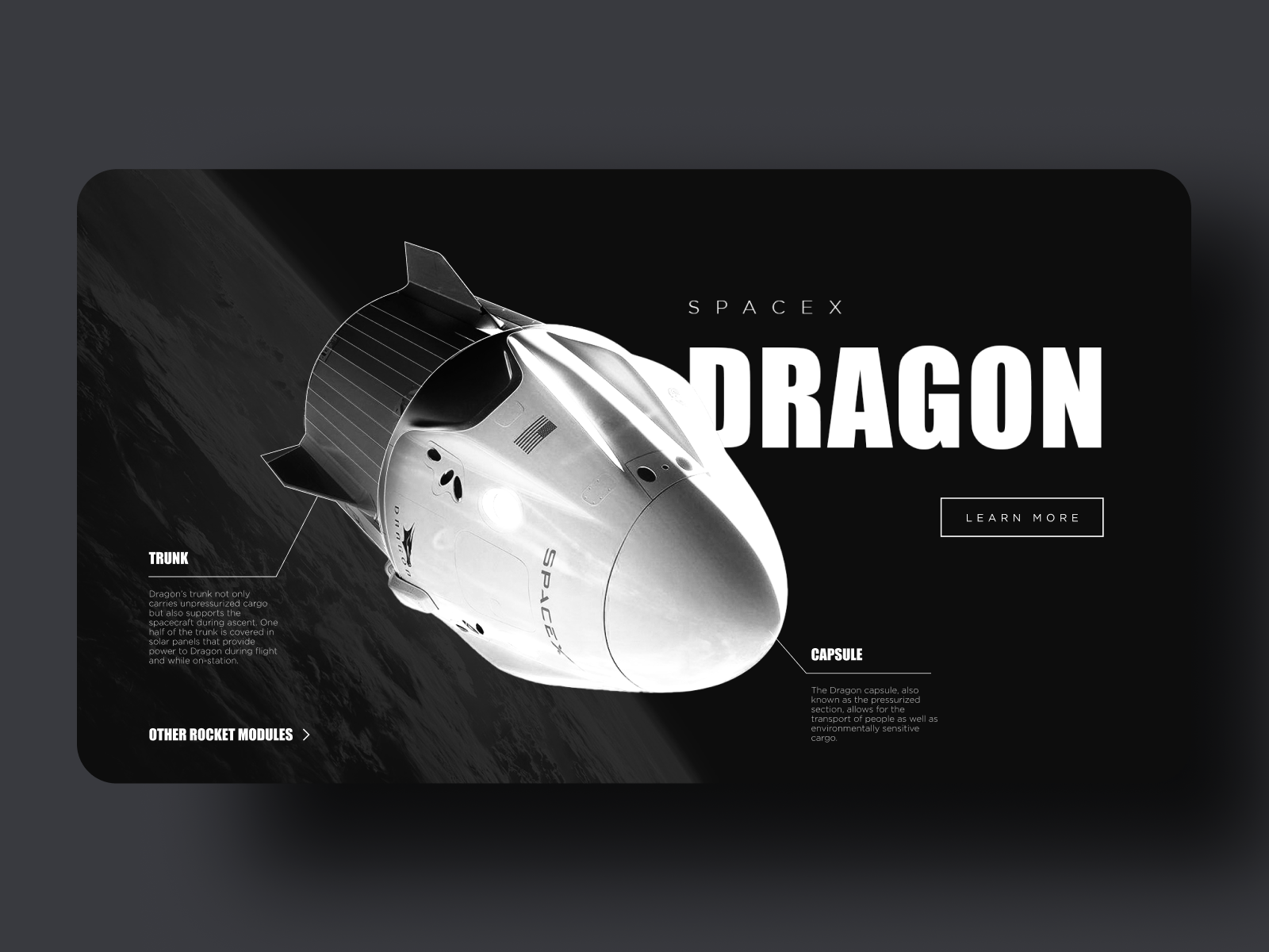 SpaceX Dragon by Vaisakh Pradeep on Dribbble