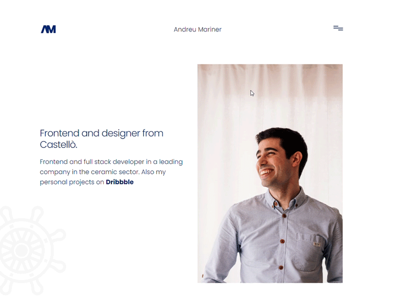 Minimalist personal website by Andreu Mariner on Dribbble