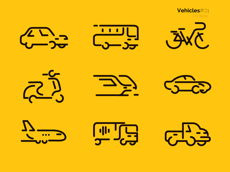 Vehicle Icon set 01 by Joydeep Chowdhury on Dribbble