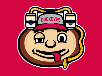 Drunk Buckeye mascot by Ryan Davis on Dribbble
