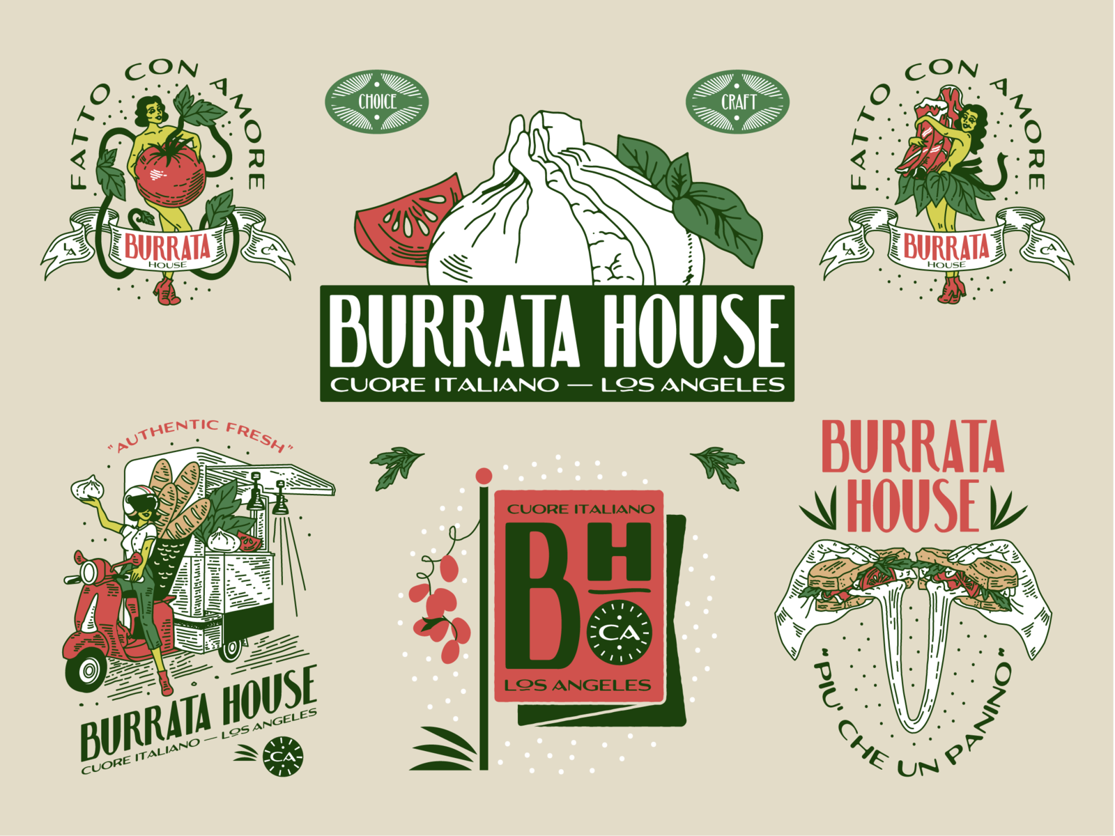 Burrata House Identity by Kylie Sky Souza for Commence Studio on Dribbble