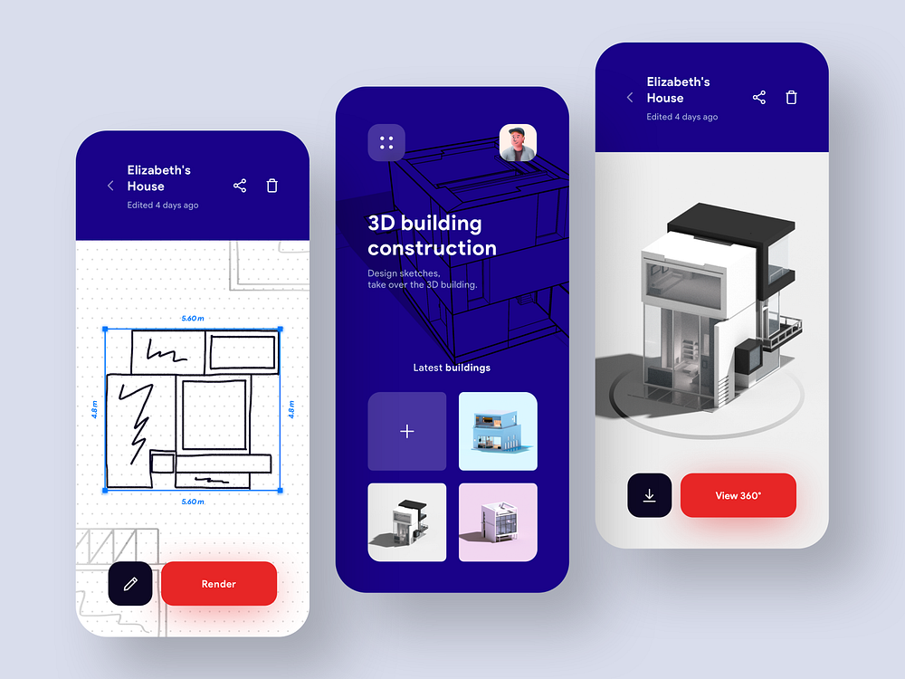 Sketch to 3D Building Model App 🏠 by Arman Rokni for Piqo Design on ...