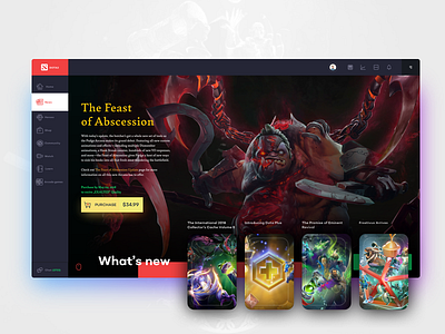 DOTA 2 - Interface Redesign / News section by Michał Bieniek on Dribbble