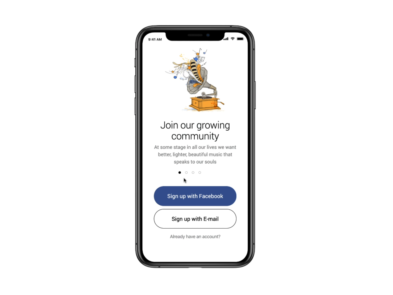 Fortunato - Radio App / Welcome, sign in by MecoNata on Dribbble