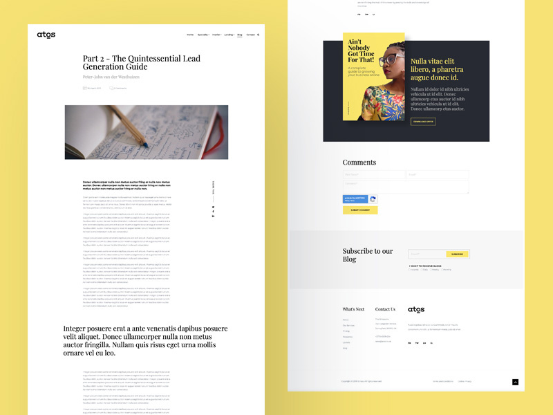 Blog Internal Page by Robert Smart on Dribbble