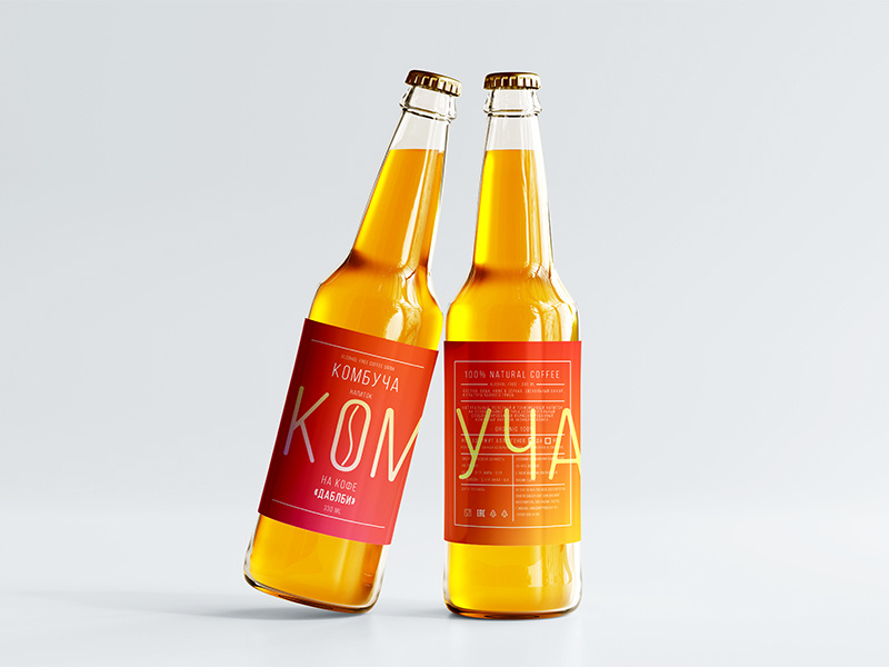 Kombucha label design by Tasya Davydova on Dribbble
