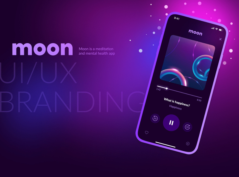 Moon meditation | Mobile app UI / UX by PaperID on Dribbble