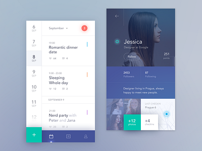 Social calendar app mobile by Jakub Antalik on Dribbble
